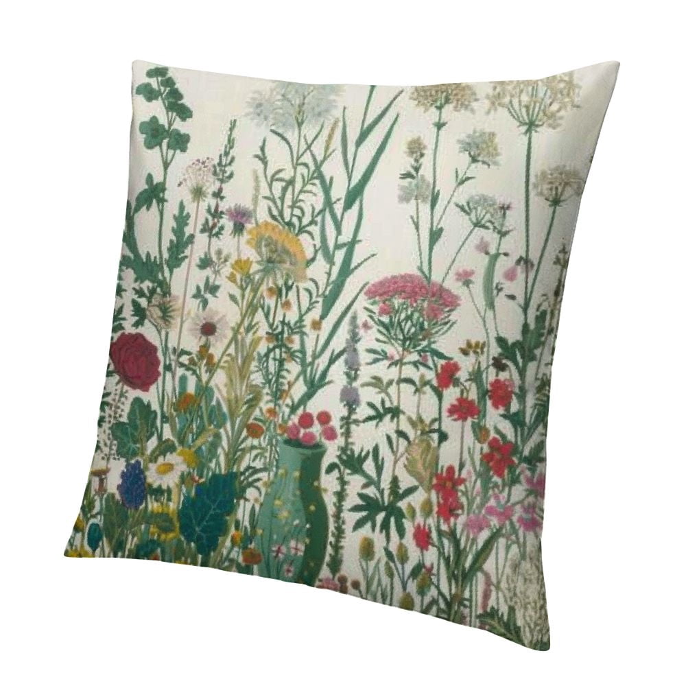 BANET Sage Green Floral Plant Pillow Covers, Spring Wildflower Plant ...
