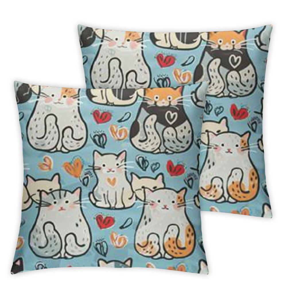 BANET Set of 2 Cat Throw Pillow Covers , Persian Cat Pillow Covers for ...