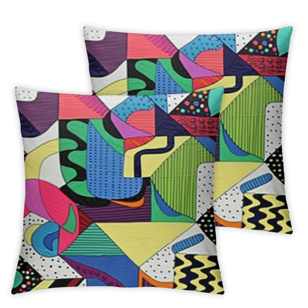 BANET Set of 2 Cushion Covers Set Throw Pillow Covers Geometric Pillow ...