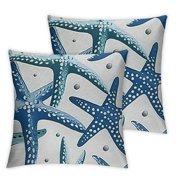 BANET Set of 2 Throw Pillow Covers Beach Ocean Coastal Green and Blue ...