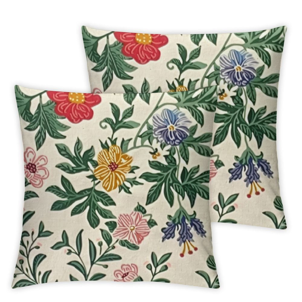BANET Set of 2 Embroidered Decorative Throw Pillow Covers Square ...