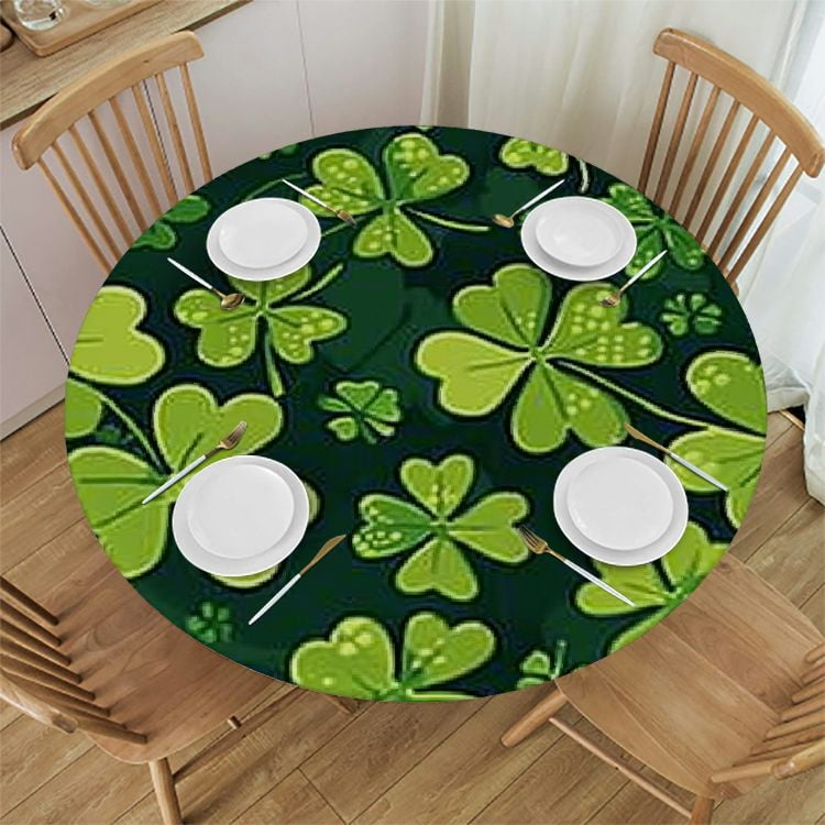 BANET Shamrock Round Tablecloth,Vintage Style St. Patrick's Day Green ...