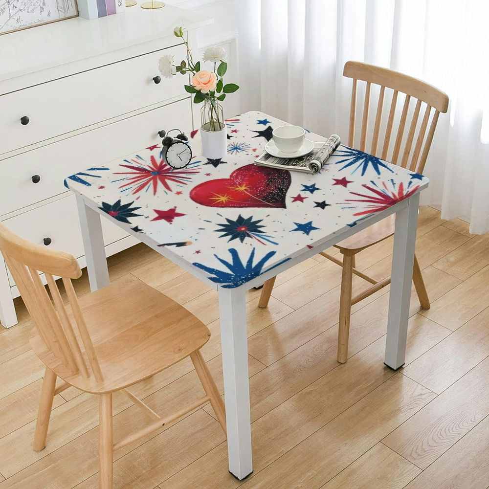 BANET Square Fitted Table Cover Elastic Edged Table Cloth for Dining ...