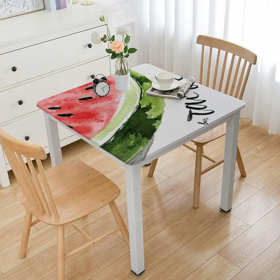 BANET Square Fitted Tablecloth, Poster Fruit with Washable Table Covers ...