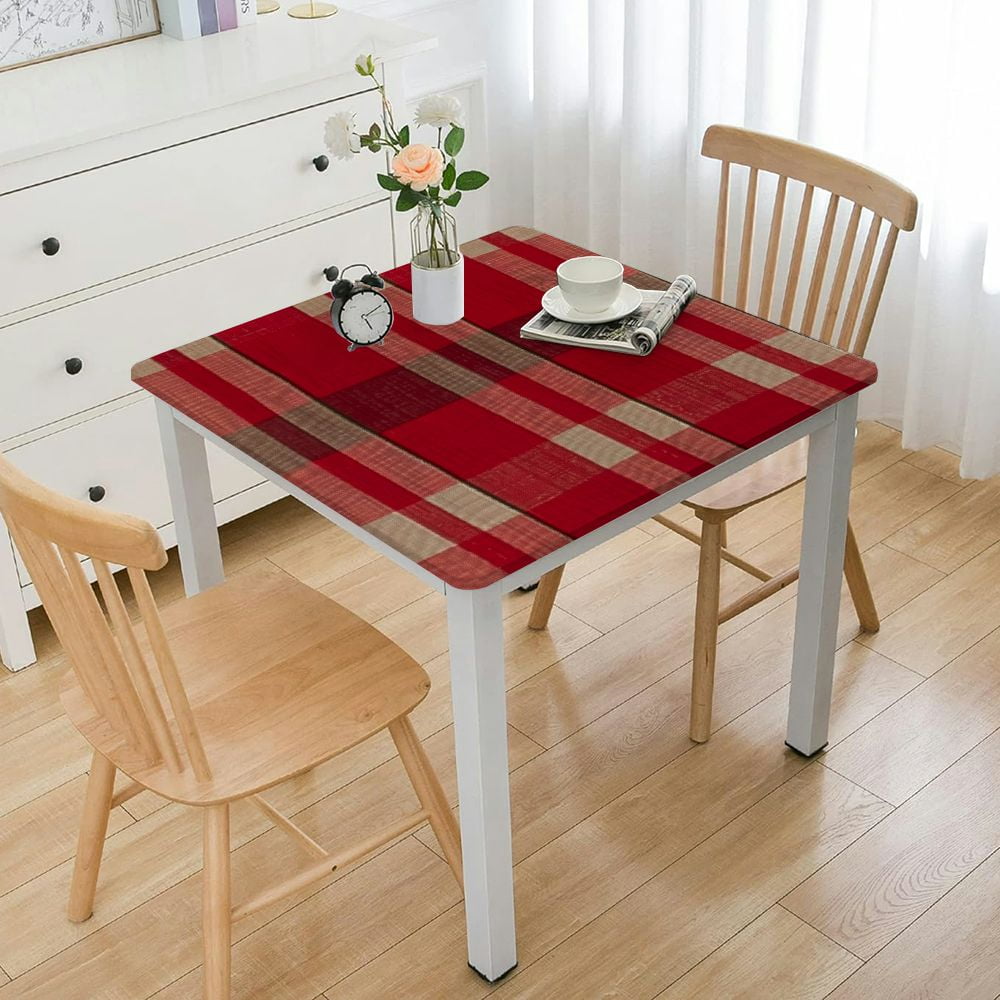 BANET Square Table Cloth Decorative Tablecloth with Tassel Red and ...