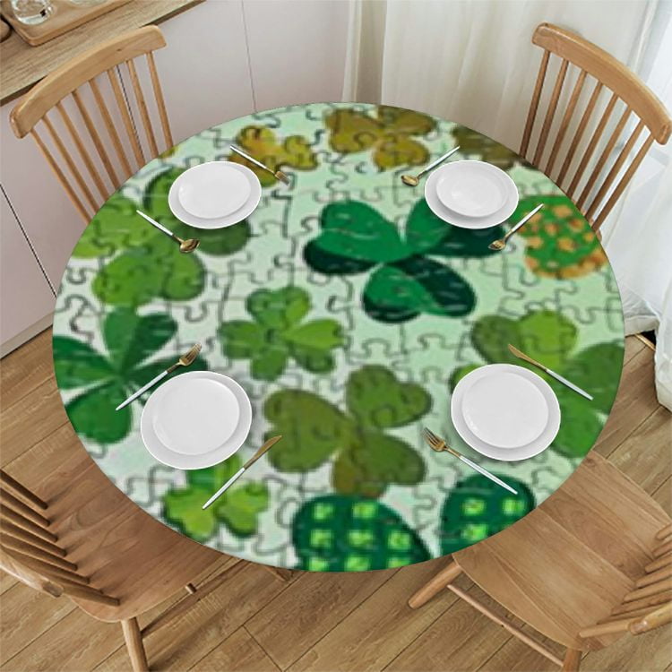 BANET St Patricks Day Round Tablecloth Checkered Buffalo Plaid ...