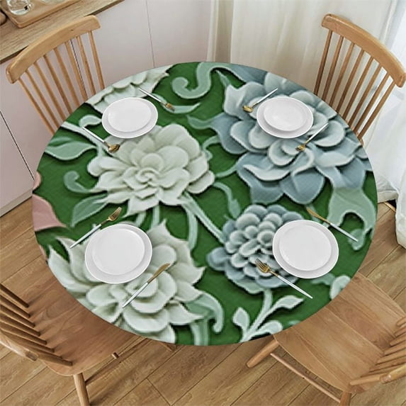 BANET St Patricks Day Tablecloth Round Green Round Tablecloth Washable ...