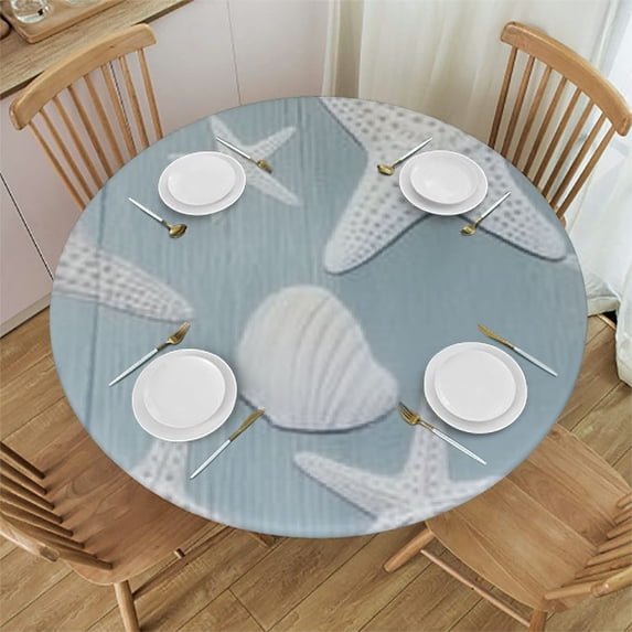 BANET Starfish Seashell Tablecloth, Summer Beach Nautical Coastal ...