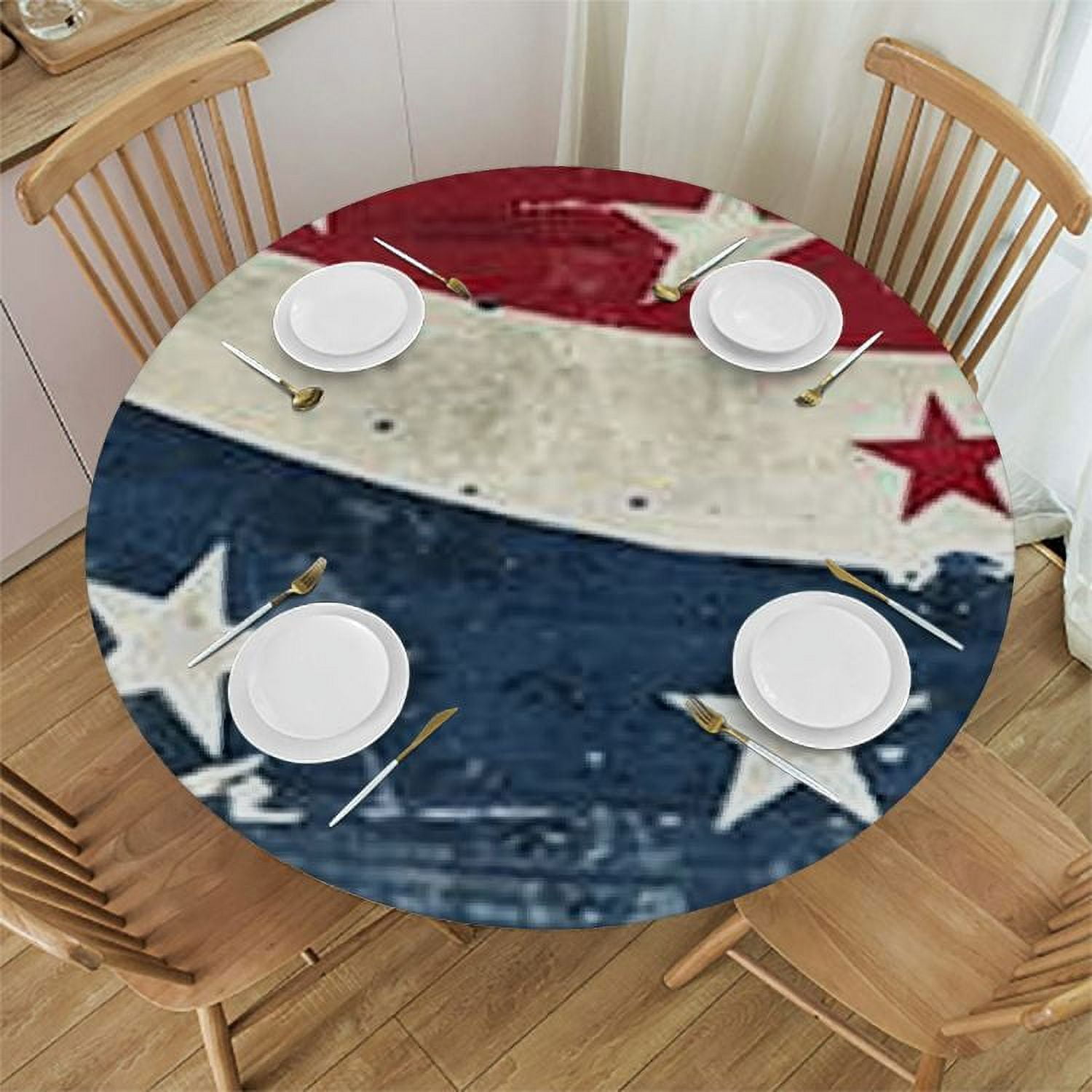 BANET Table Cloth Snowflakes Round Tablecloth Winter Splash Crystal ...