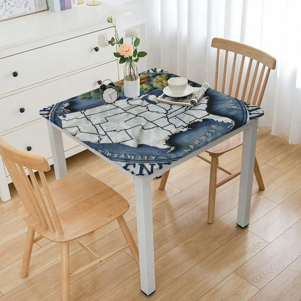 BANET Tablecloth, Retro Design Political Map Silhouette and Name Badger ...