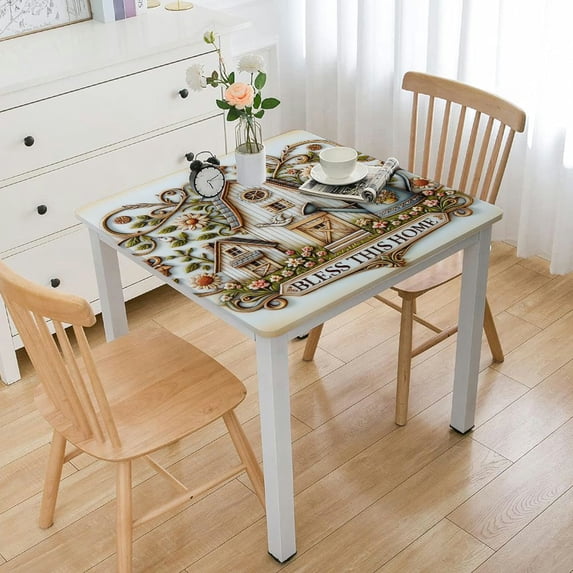 BANET Tablecloths for Rectangle Tables Heart Shaped Basket Brown Wood ...