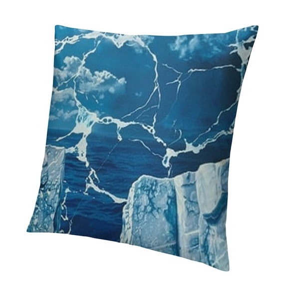 BANET Throw Pillow Cover Ocean Water Pattern,Blue Sea Foam White Air ...