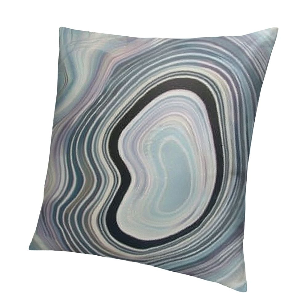 BANET Throw Pillow Cover White Gray Pattern Abstract Blue Ink Liquid ...