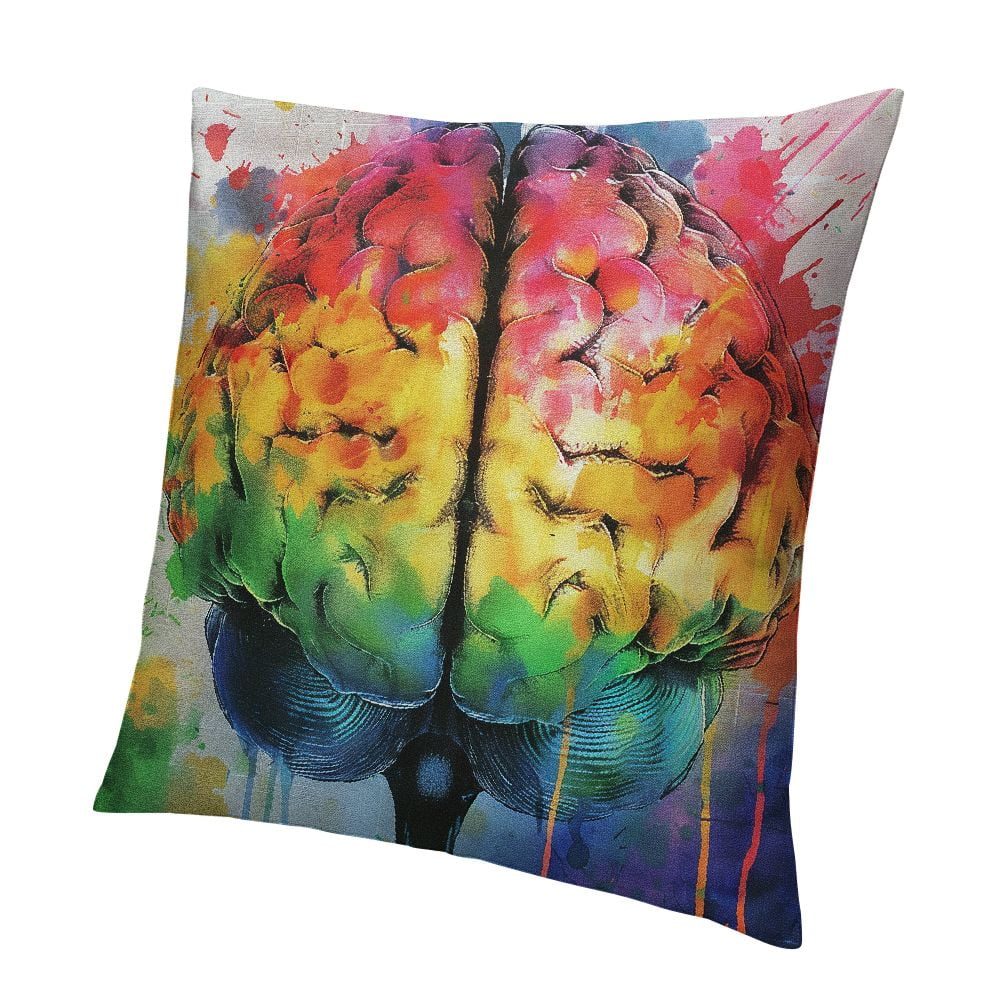BANET Throw Pillow Cushion Cover, Human Body Hemispheres Intelligence ...