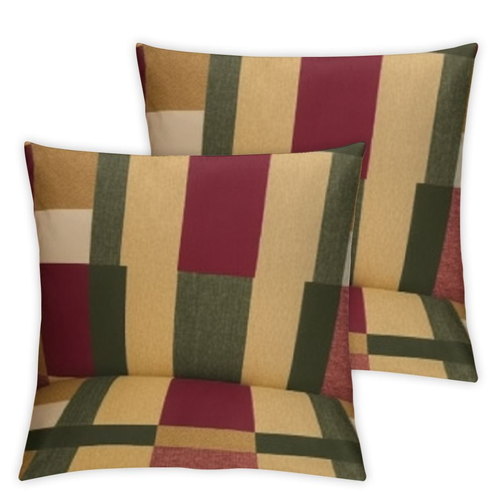 BANET Throw Set of 2 Soft Square Decorative Throw Pillowcases Geometric ...