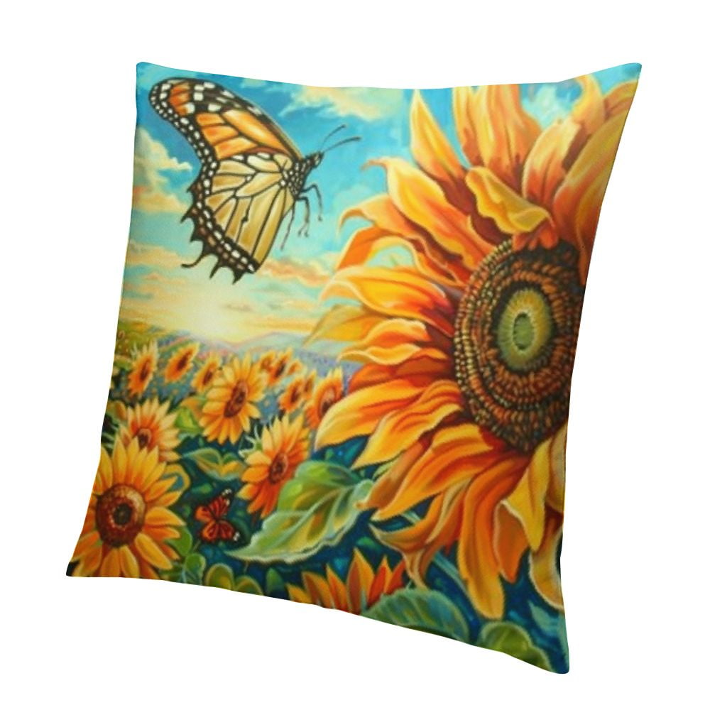BANET Tropical Floral - Yellow Throw Pillows Case Decorative Pillowcase ...