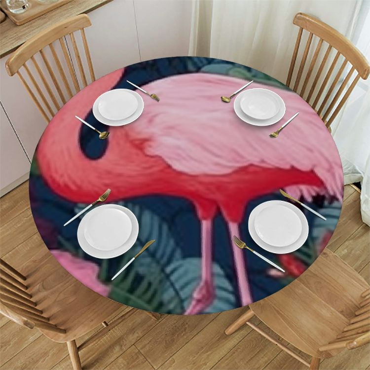 BANET Tropical Leaves Flamingos Tablecloth for Holiday Birthday Party ...