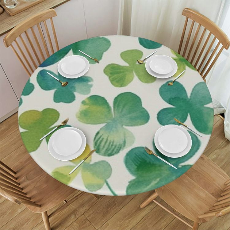 BANET Vintage Watercolor Shamrock Round Tablecloth St Patrick's Day ...