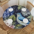 BANET Watercolor Bird Blue Hydrangea White Hibiscus Flowers Green ...