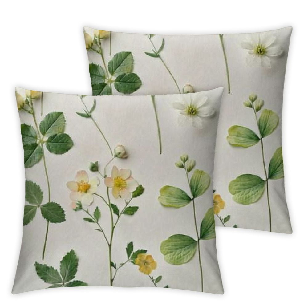 BANET Watercolor Floral Pillow Covers Set of 2, Light Blue Flower Throw ...