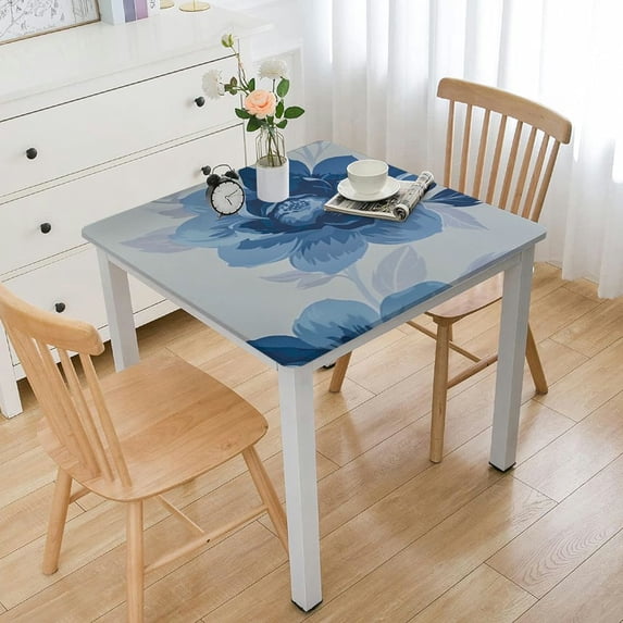 BANET Watercolor Flower Tablecloth,Blue Floral Washable Table Cloth for ...