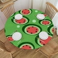 BANET Watermelon Round Tablecloth, Watermelon Pattern on a Dotted Green ...