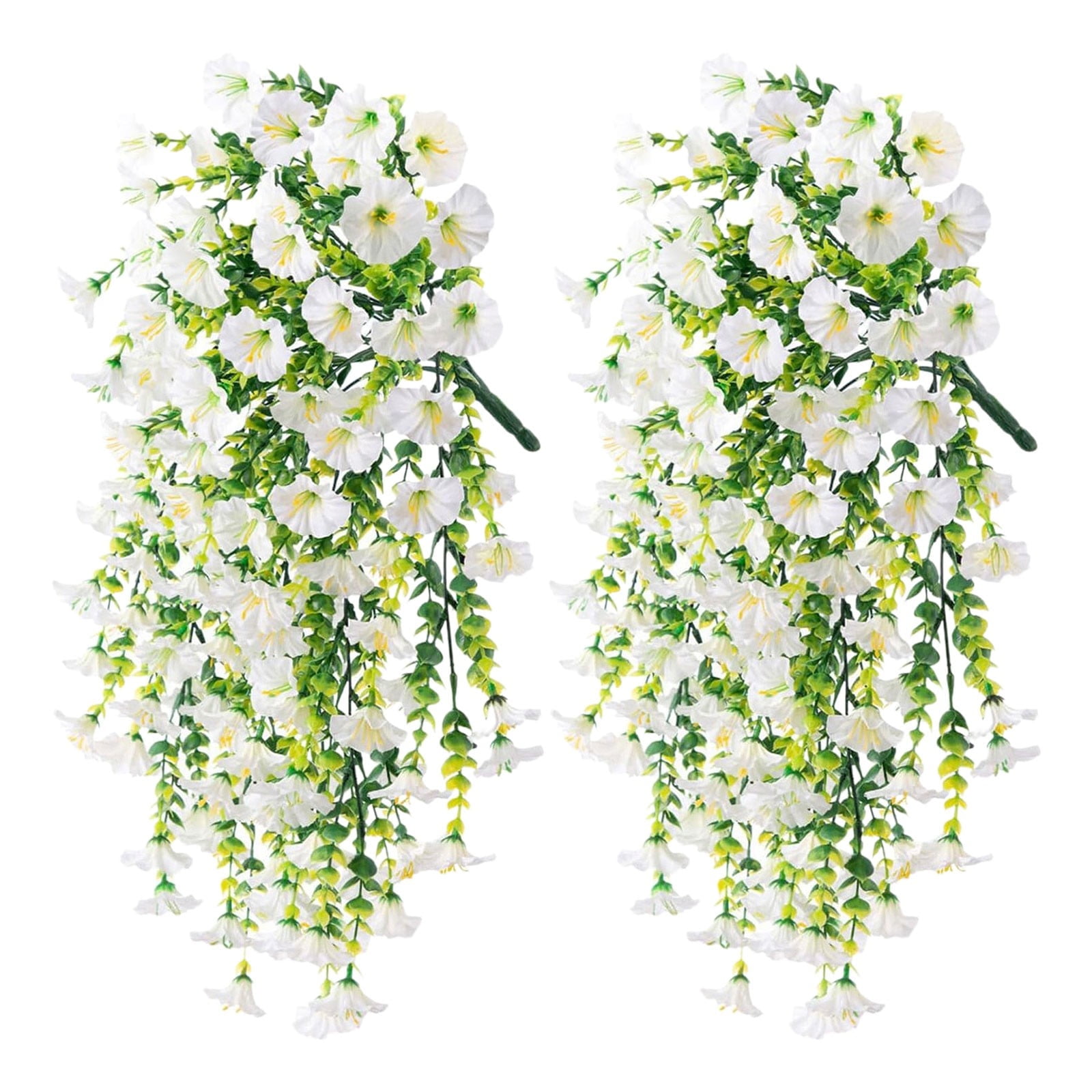 BANEX Artificial Hanging Flowers Fake Plants Outdoor Silk Morning Glory ...