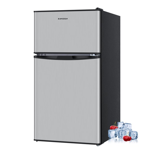 BANGSON Mini Fridge, 3.2 cu.ft Compact Fridge, 2 Door Mini Fridge for ...