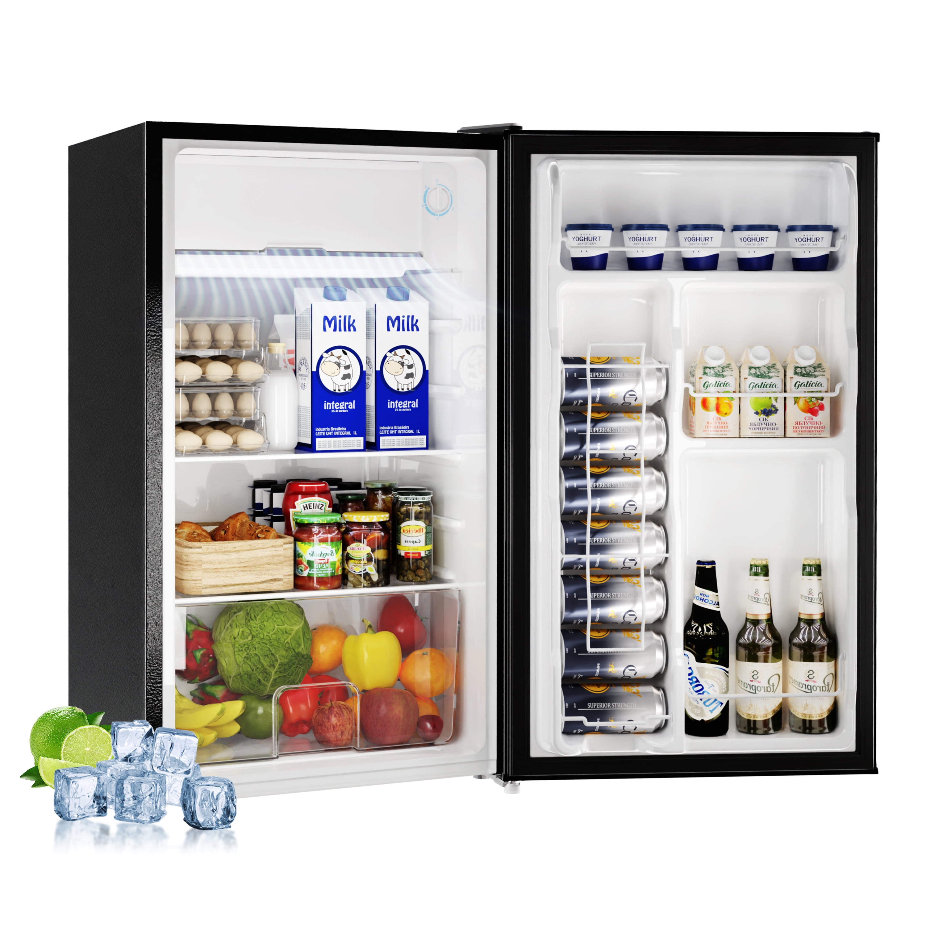 BANGSON Mini Fridge, 3.2cu.ft, Energy Saving, Reversible Single Door ...