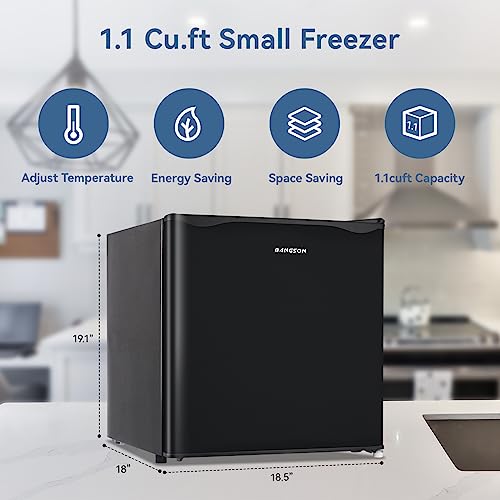 BANGSON Upright Freezer,1.1Cu.ft Mini Freezer with Removable Shelf ...