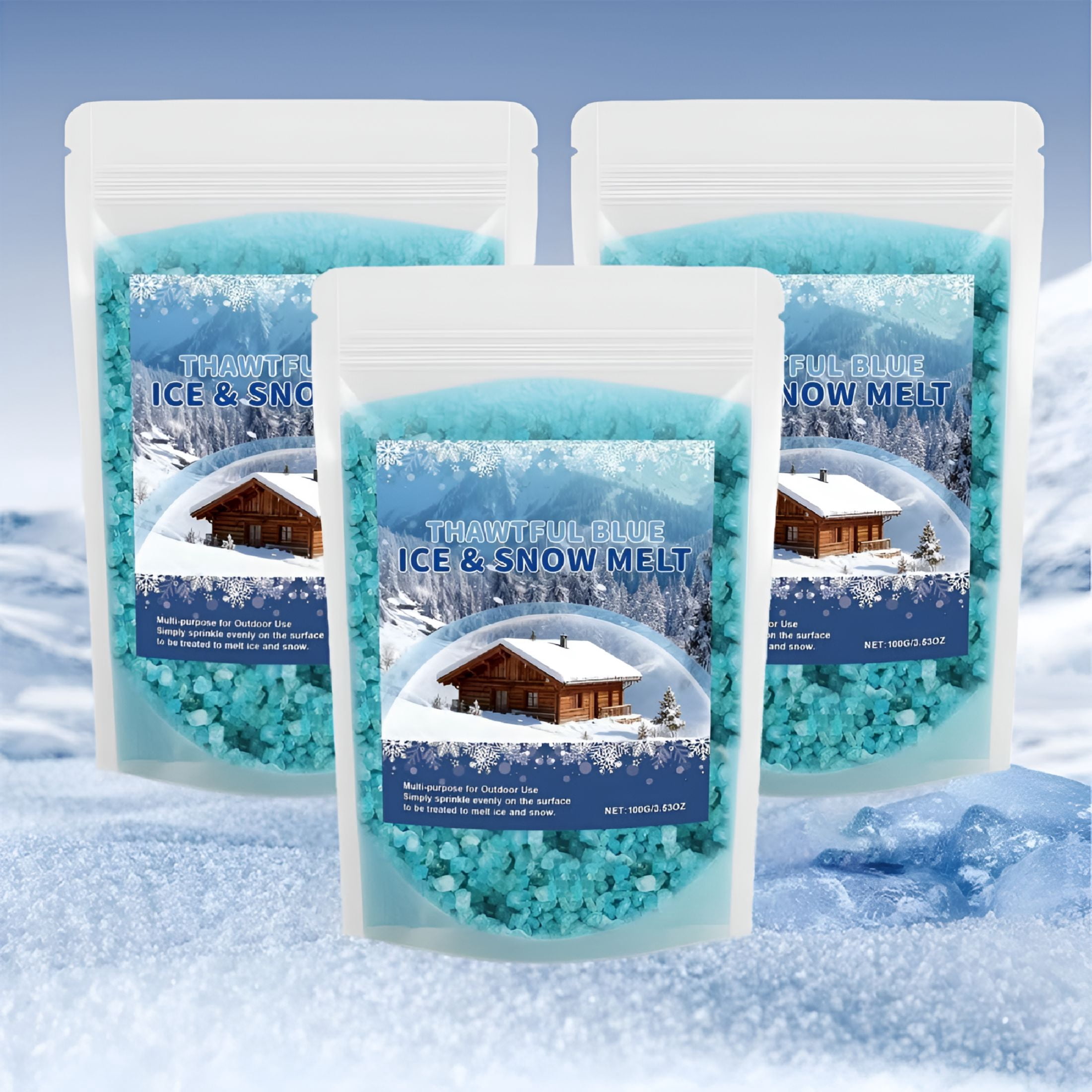 BANIRO Ice & Snow Melt - Fast-Acting Blue Ice Melt Pellets for ...
