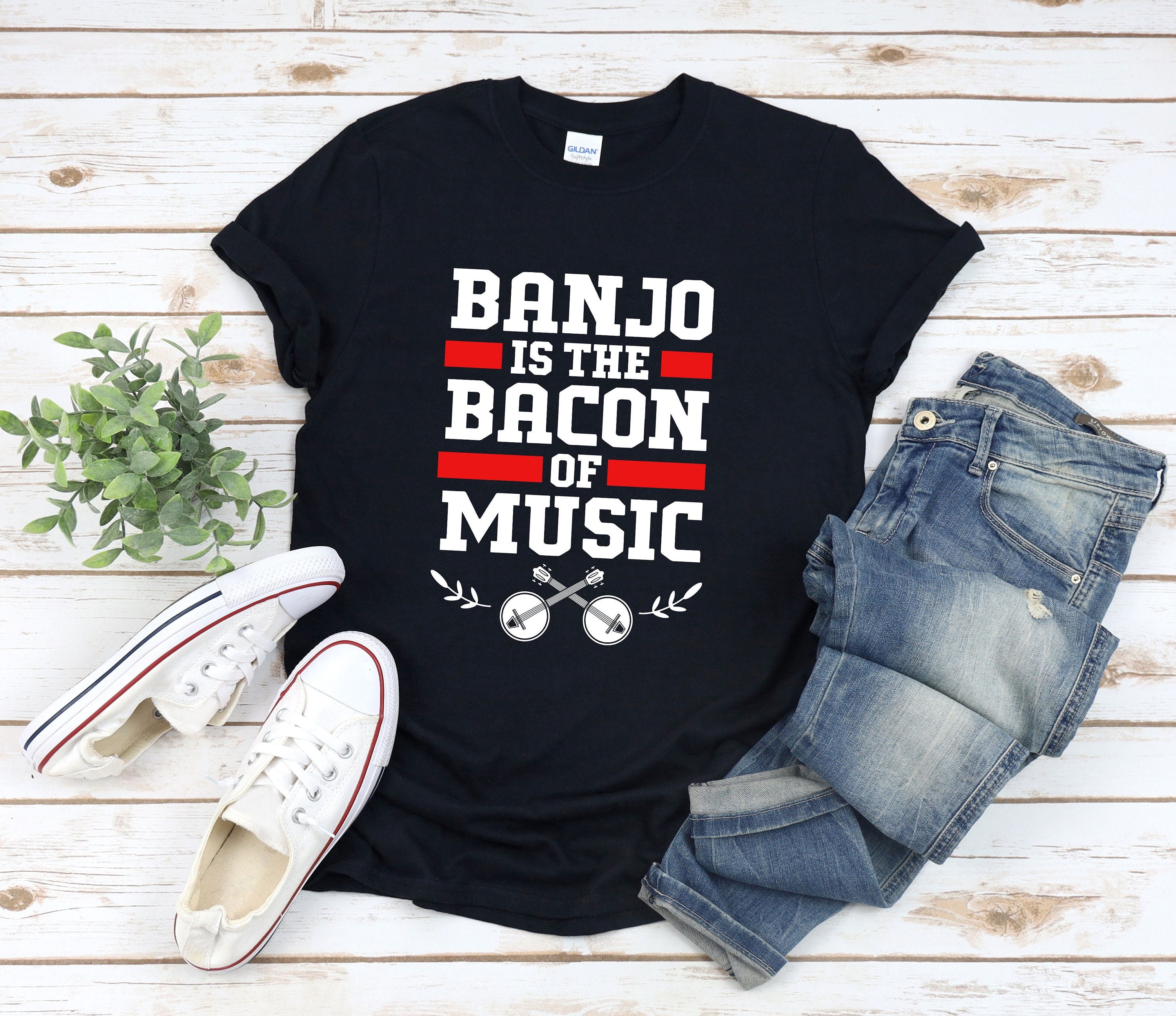 BANJOJO Banjo Shirt, Banjo Tee Shirt, Banjo T Shirt, Banjo Is The Bacon ...