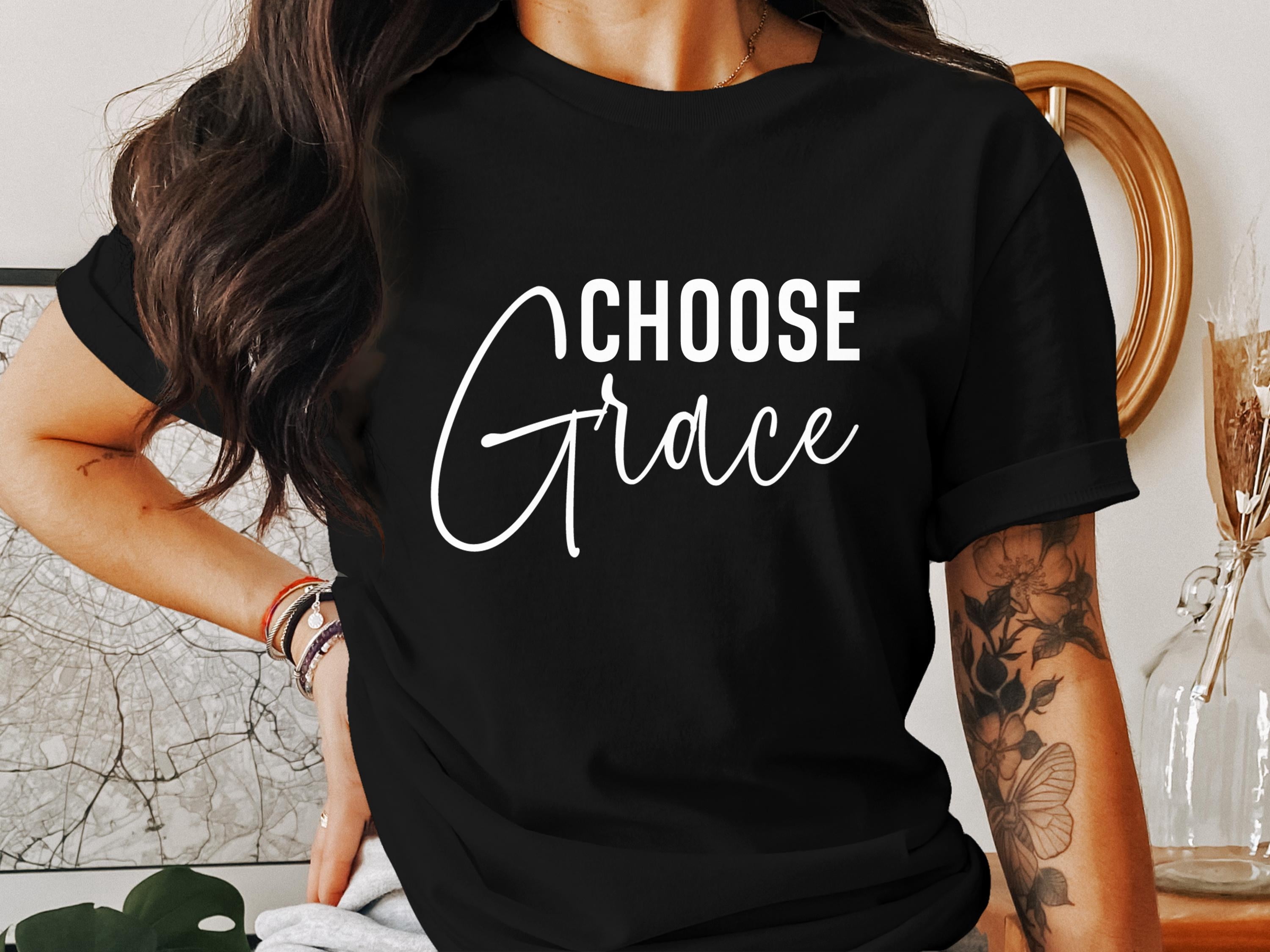 BANJOJO Choose Grace T-Shirt, Apparel, Faith Based Tee, Religious Shirt ...