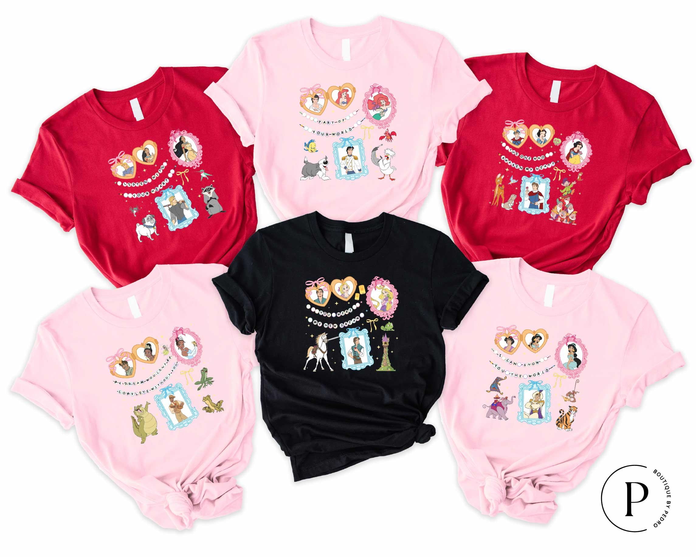 BANJOJO Coquette Bows Disney All Princesses Characters Shirt,Cinderella ...