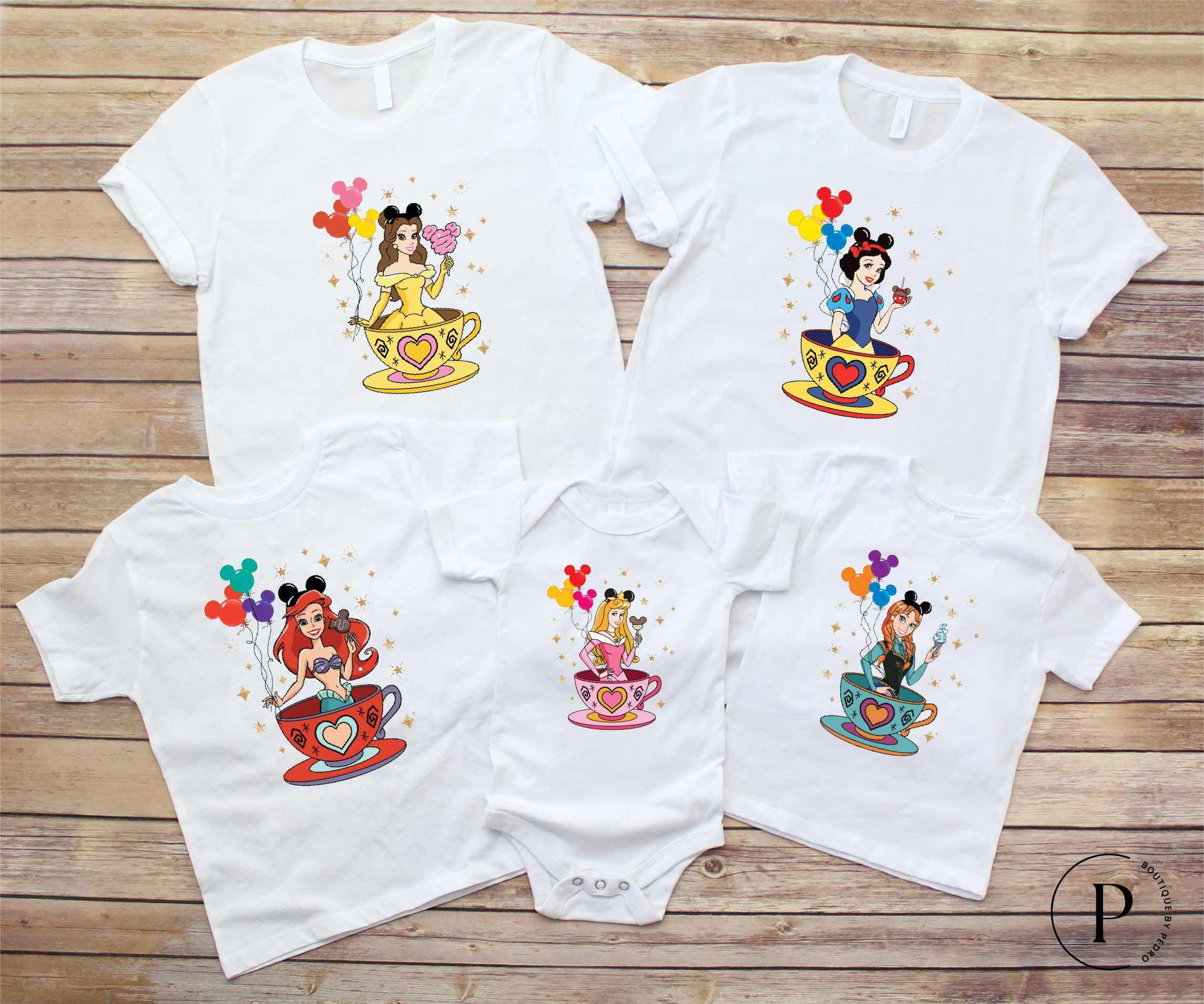 BANJOJO Disney Princess Tea Cup Mickey Balloon Shirt, Princess ...