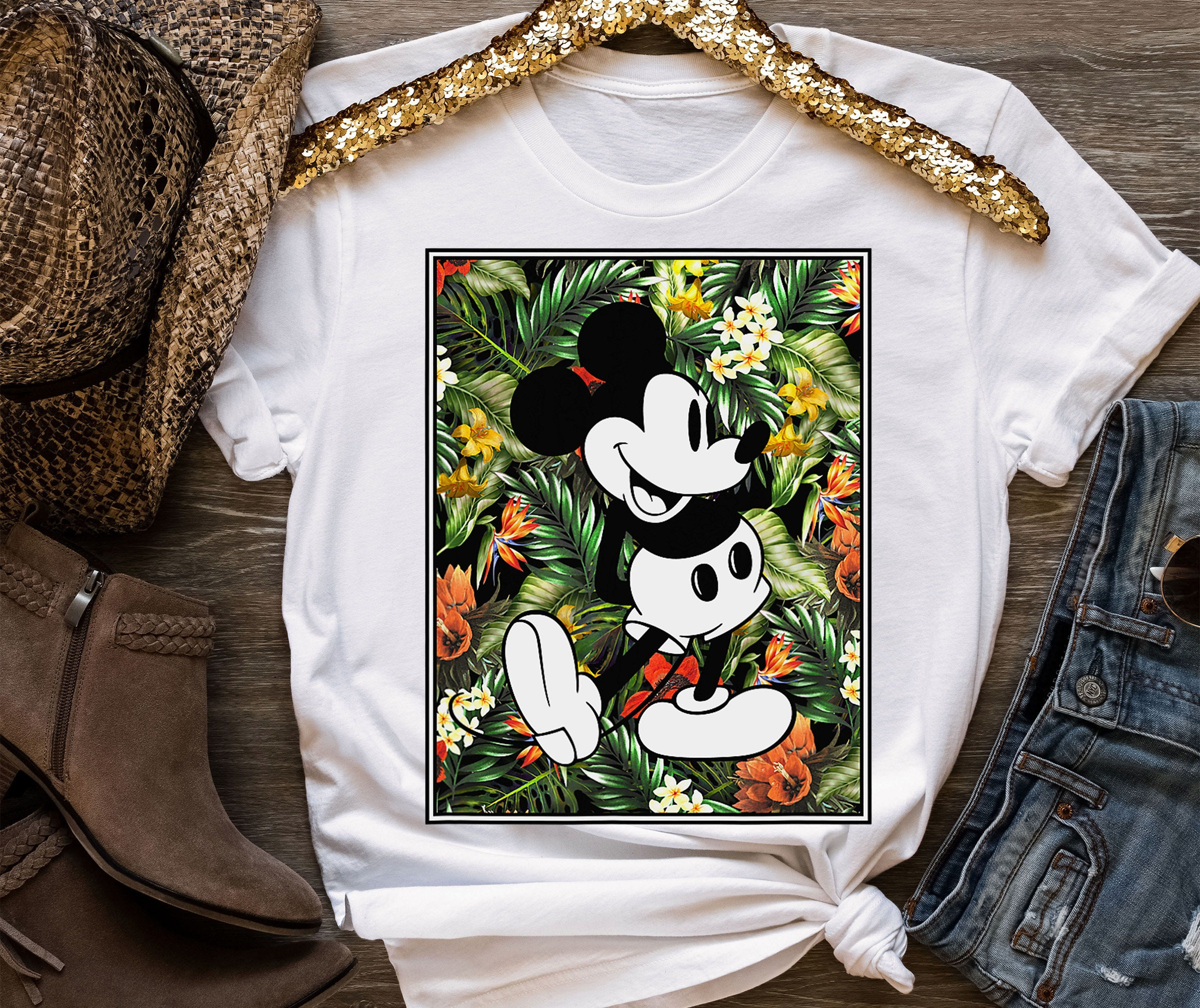 BANJOJO Disney Tropical Mickey Mouse Classic Pose Shirt, Mickey and ...