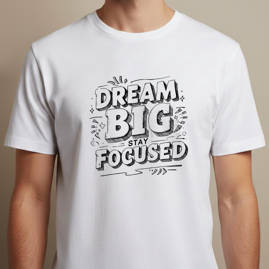 BANJOJO Dream Big Stay Focused T-Shirt, Quote T-Shirt Design ...