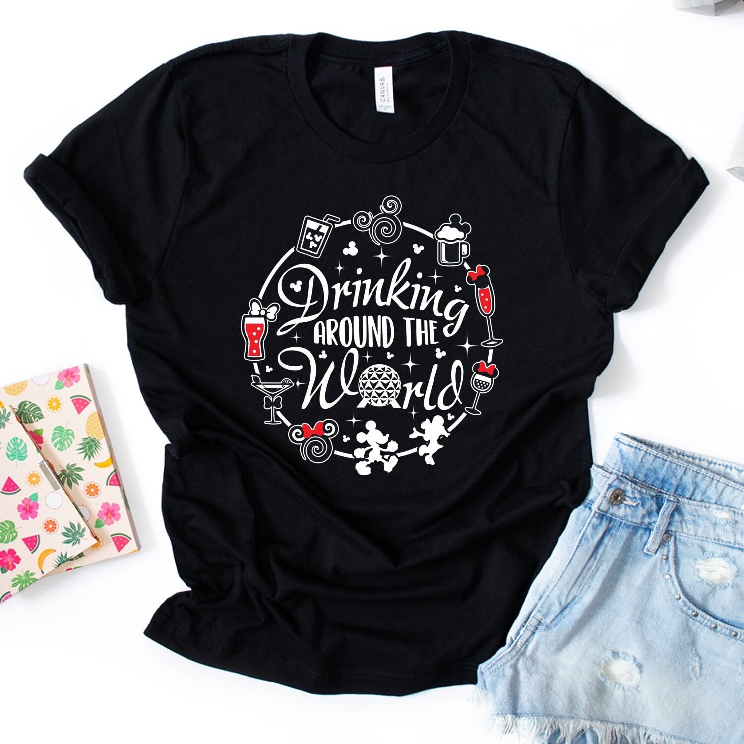 BANJOJO Drinking Around The World Shirt Snacking Around The world,Cool ...