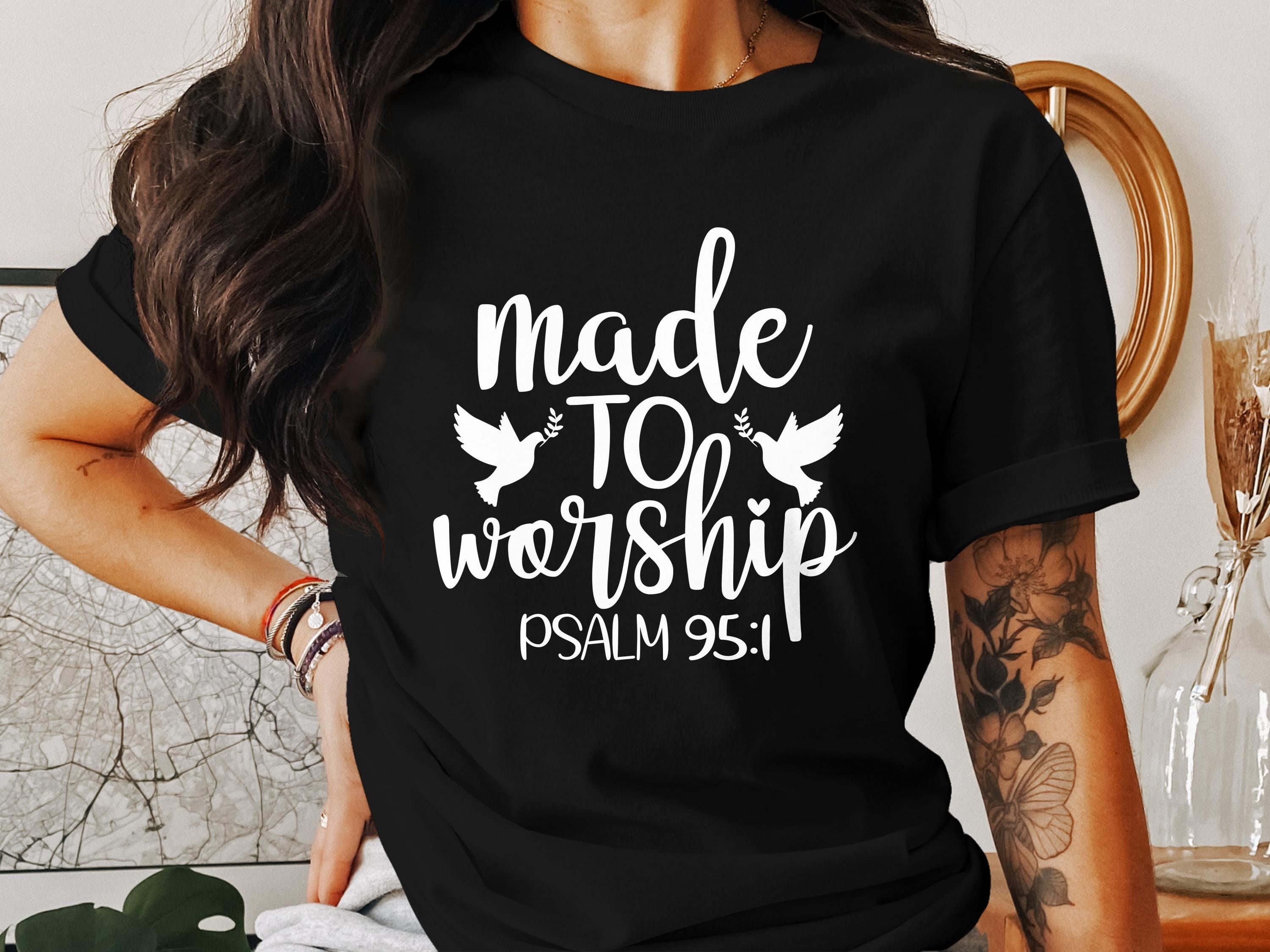 BANJOJO Made to Worship T-Shirts, T-Shirts, Psalm 95 1, Religious T ...