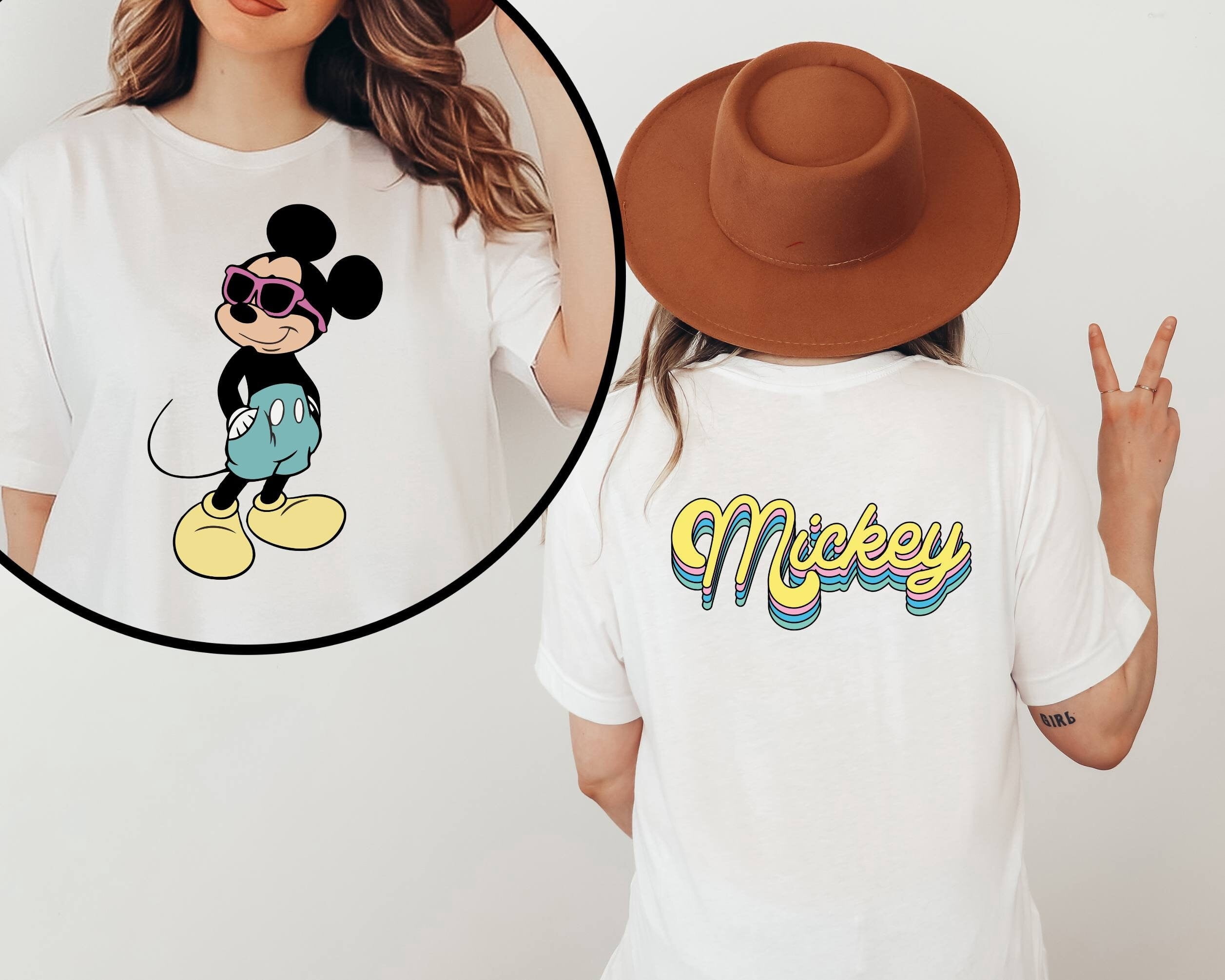 BANJOJO Mickey Mouse Shirt, Mickey 2 Sided Tee, Disneyland Shirt ...