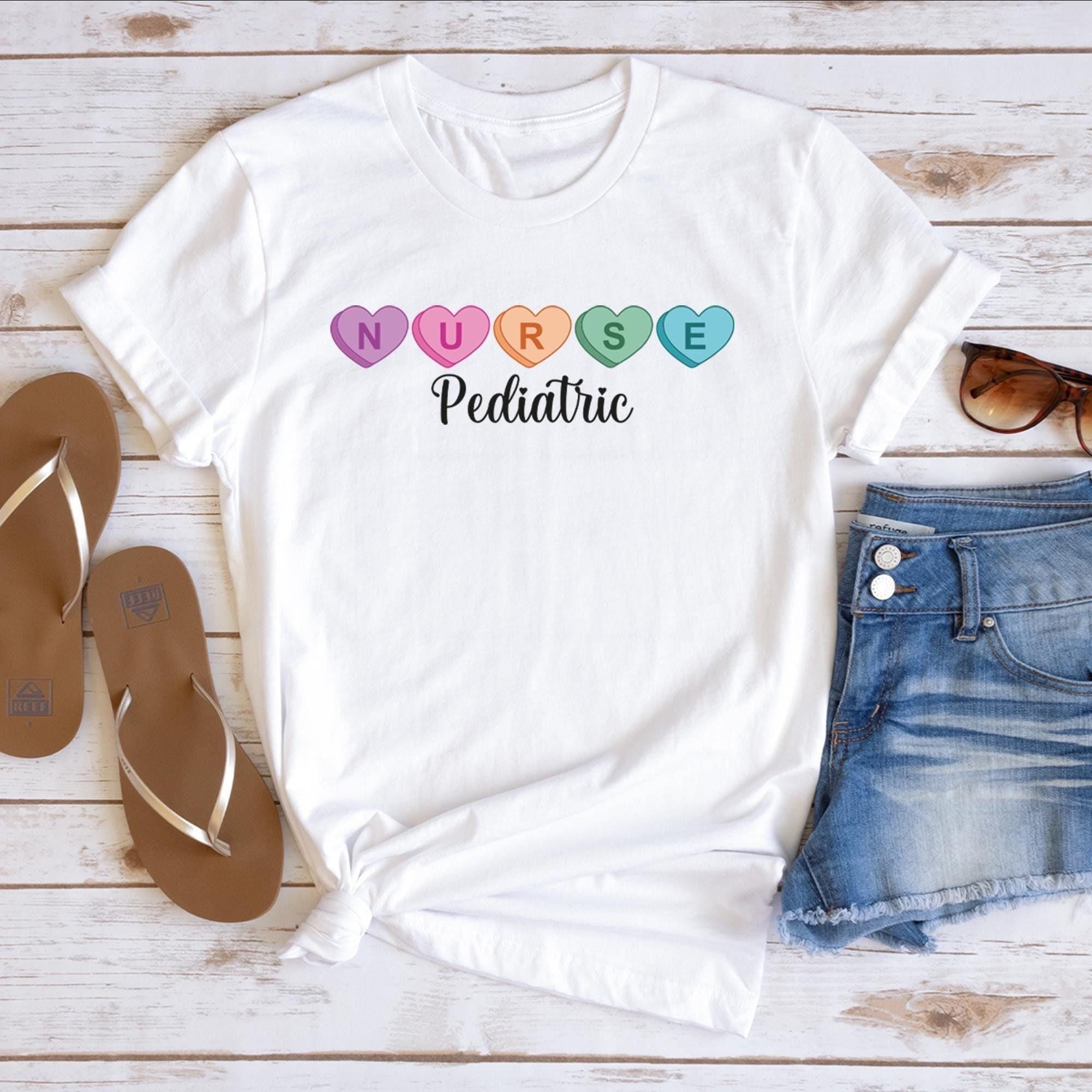 BANJOJO Pediatric Nurse Valentine's Day Shirt: Conversation Hearts RN ...