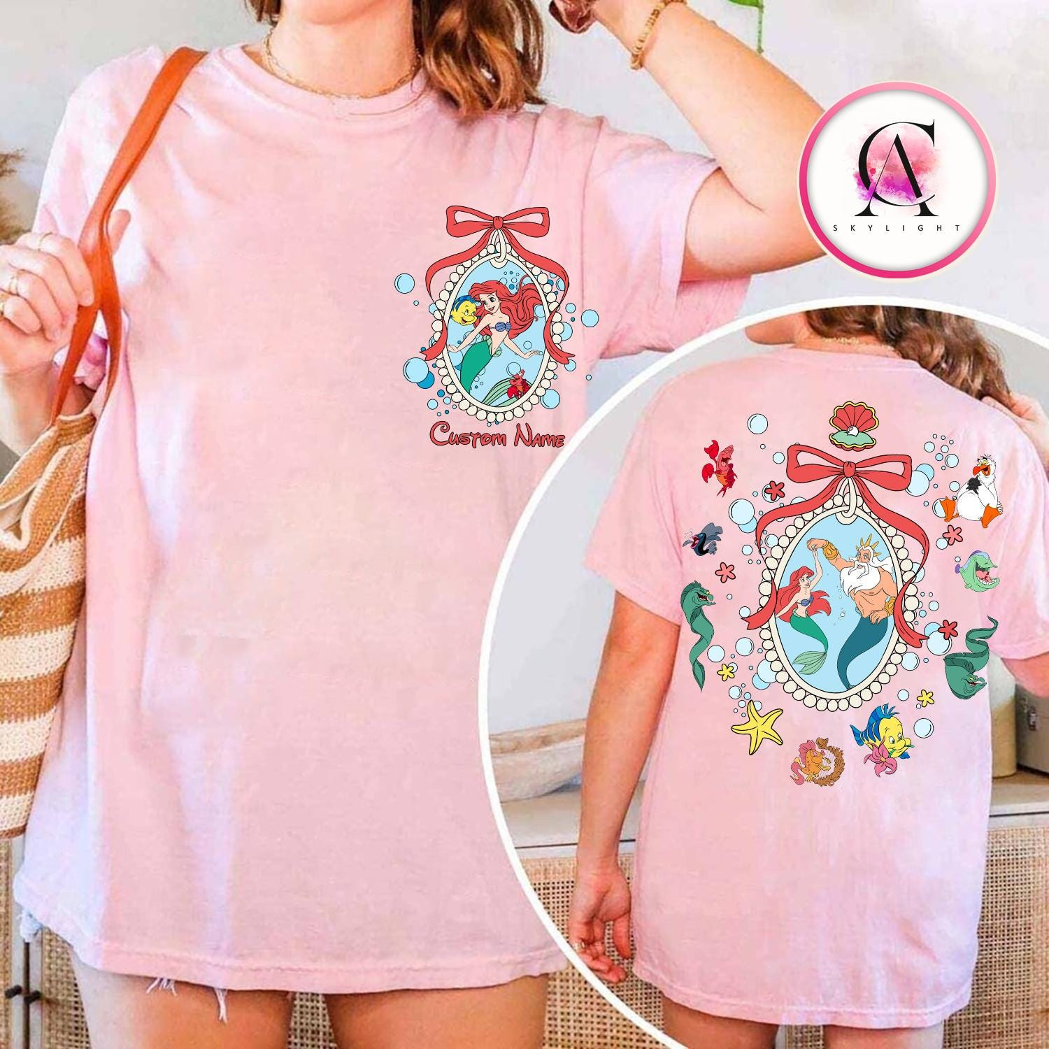 BANJOJO Personalized 2-sided Coquette Bow Mirror Disney Little Mermaid ...