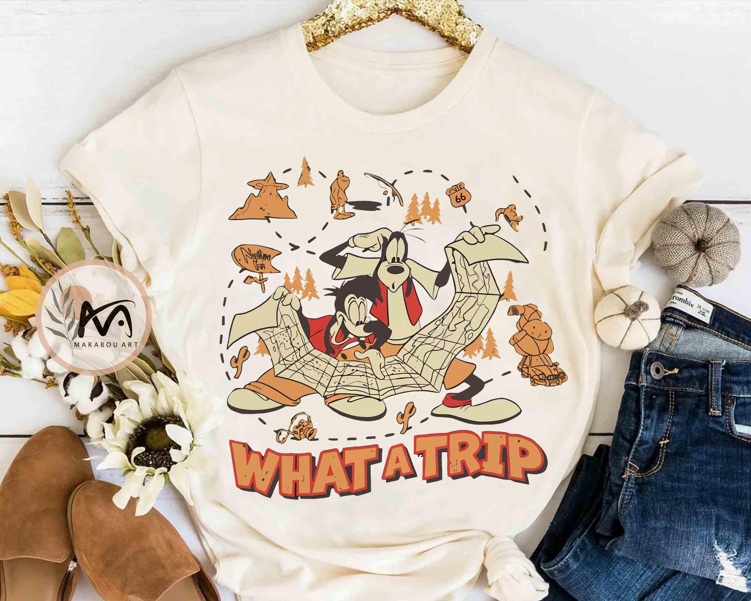 BANJOJO Retro Max Goof And Goofy What A Trip T-shirt, Disney A Goofy ...