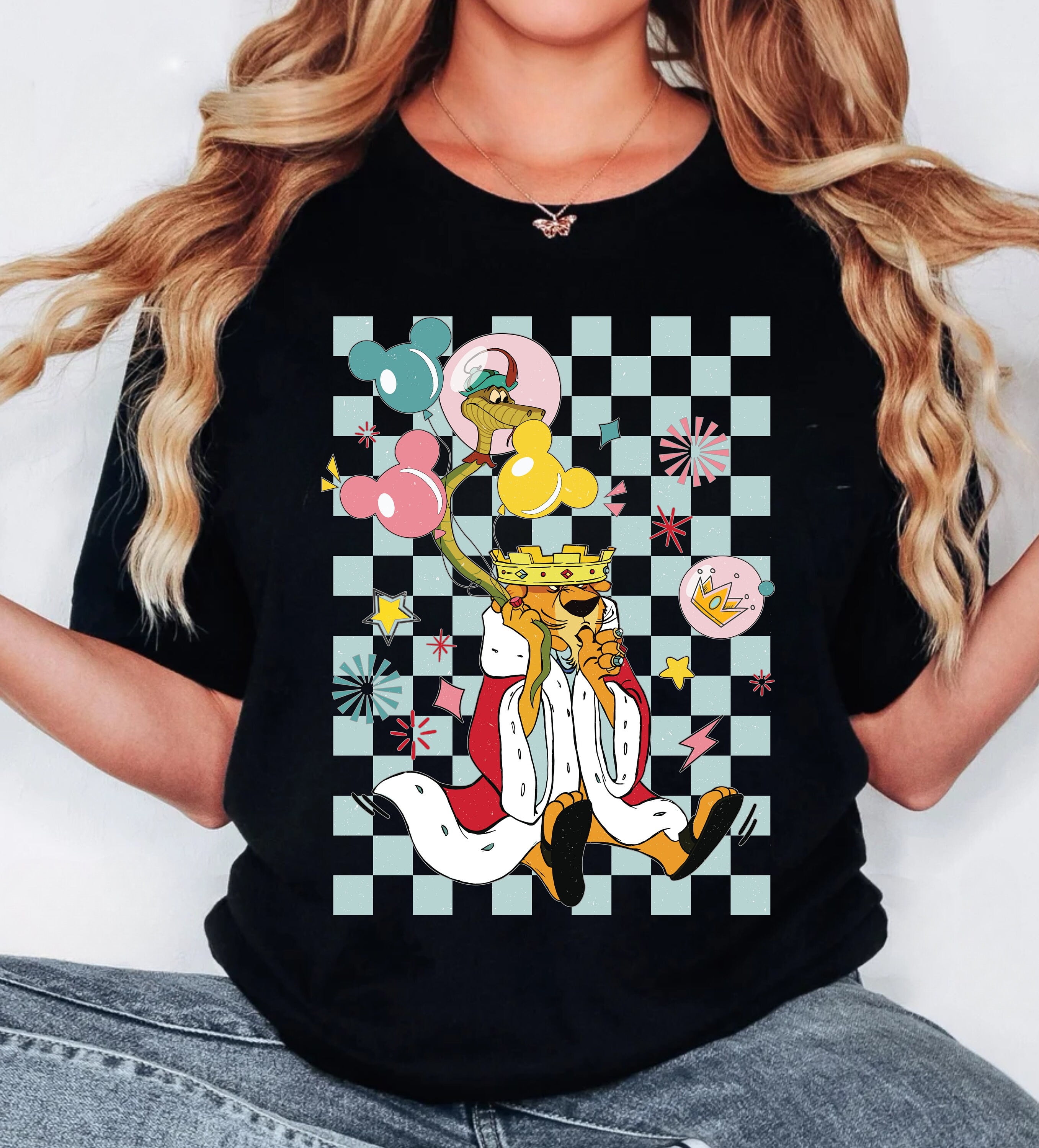 BANJOJO Retro Prince John Sir Hiss Mickey Balloon Shirt, Disney Robin ...