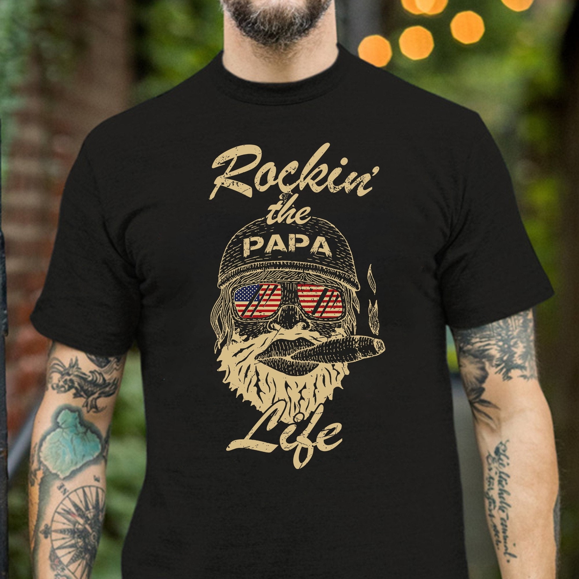 BANJOJO Rockin' The Papa Life Shirt, Veteran Dad Shirt, Veteran Gift ...