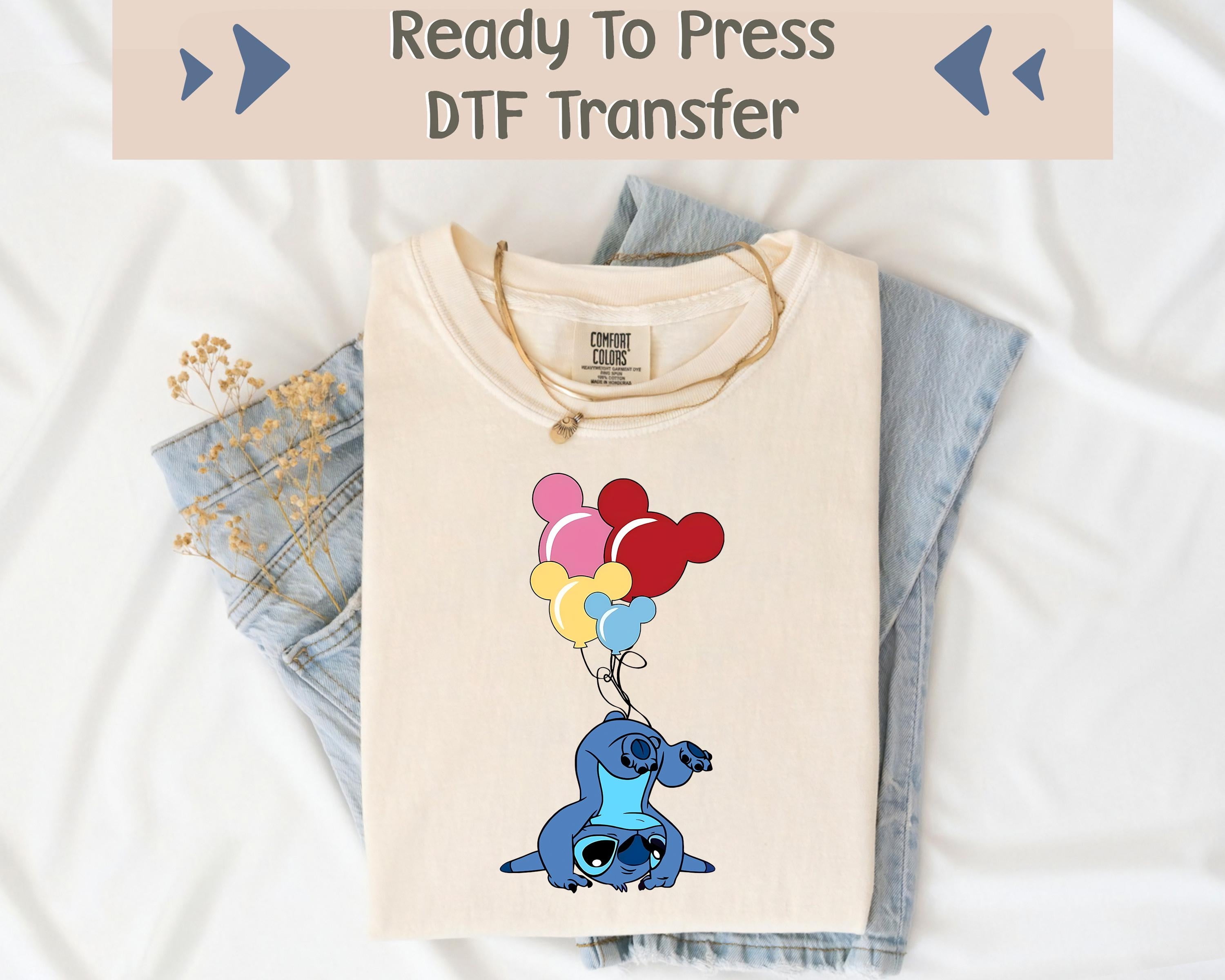 BANJOJO Stitch Mickey Balloons DTF Transfer, Disney Stitch DTF, Disneyland Ohana DTF, Disney ...