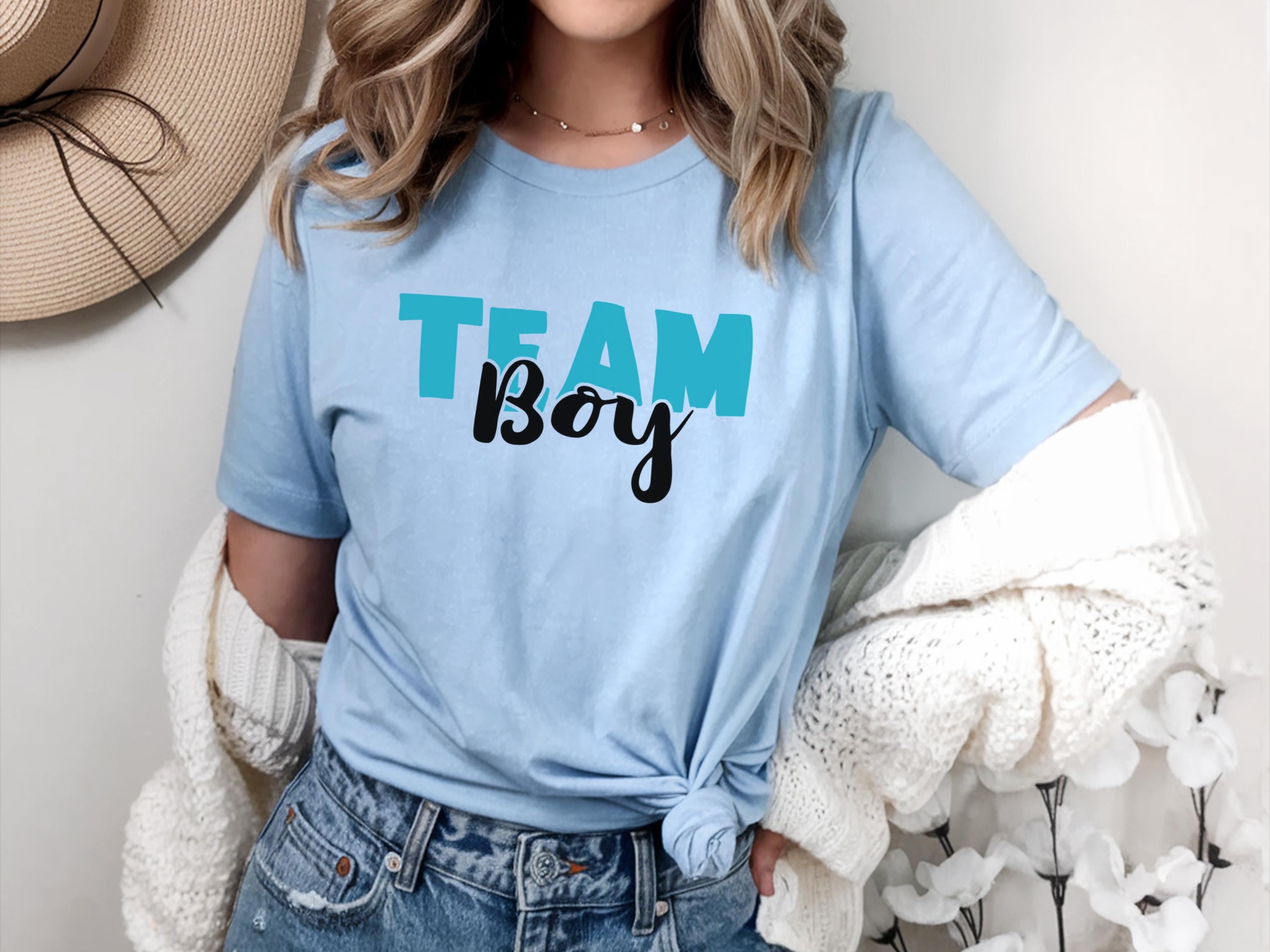 BANJOJO Team Boy Gender Reveal Shirt, Gender Reveal Shirt, Pregnancy ...