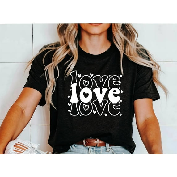 BANJOJO Valentine Heart Shirt: Love Graphic Tee, Women's Valentines ...