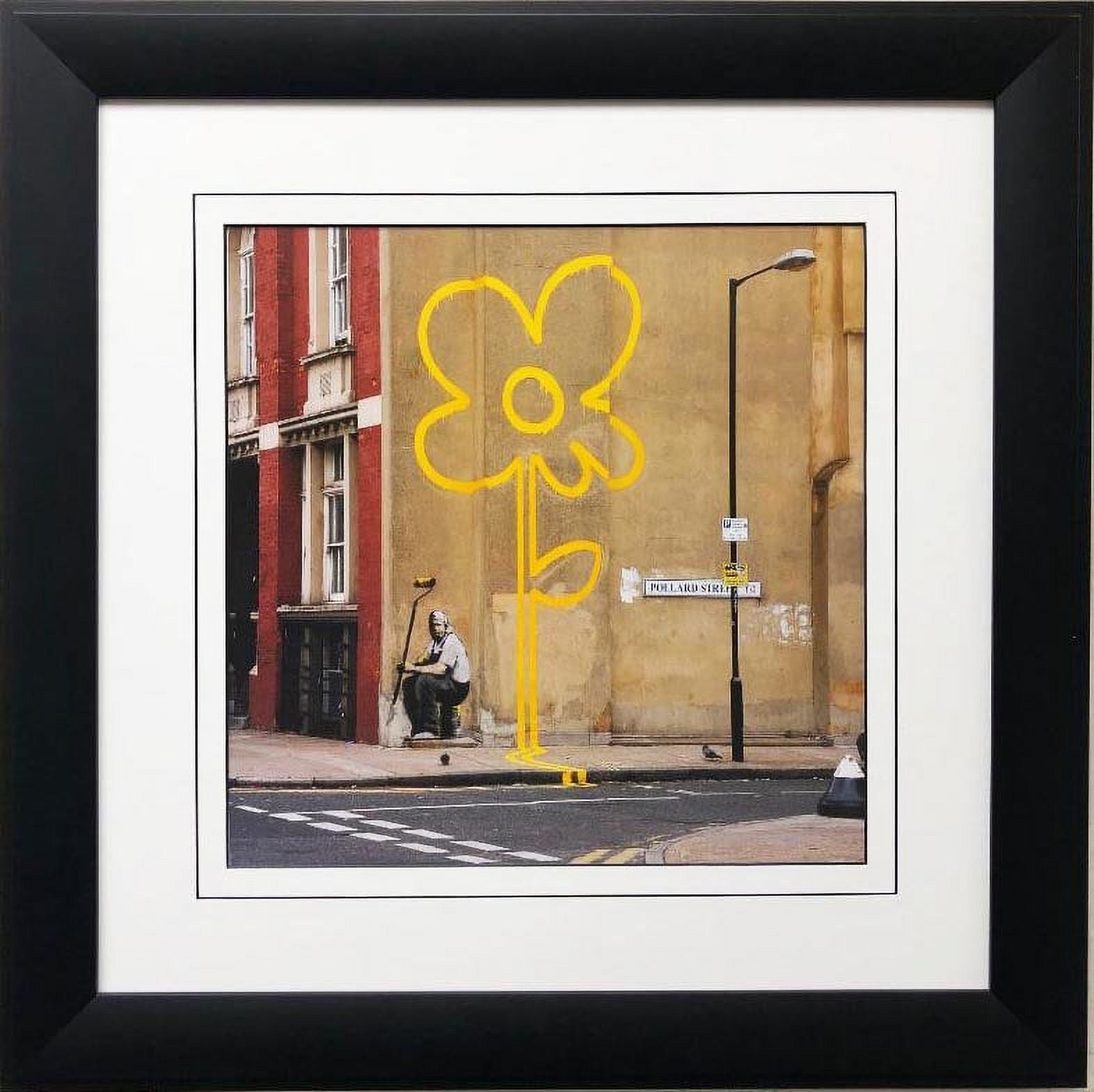 BANKSY "Yellow Lines Flower Painter" New FRAMED Art Generic - Walmart.com