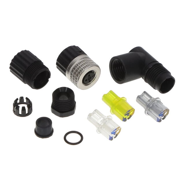 BANNER ENGINEERING FIC-M8F3A, FIC Series, 3 Pole Right Angle Connector ...